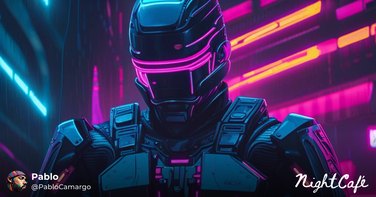 Robocop - Robocop in Cyberpunk 2099 Neon Cityscape