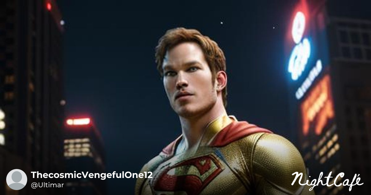 Golden Superman Prime Cosplay in Metropolis - AI Art