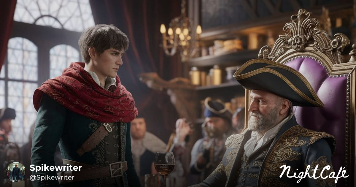 Pirate Captain Confronts Young Swashbuckler in Tav... - AI Art