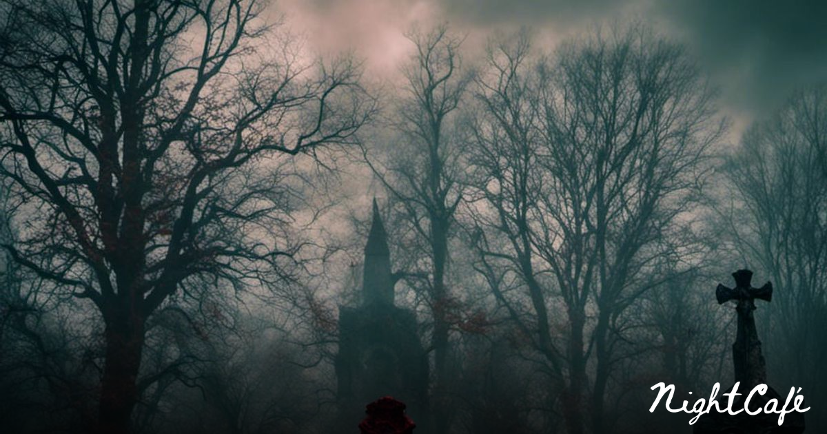 Irish Cemetery Cross in Psychedelic Horror Style - AI Art