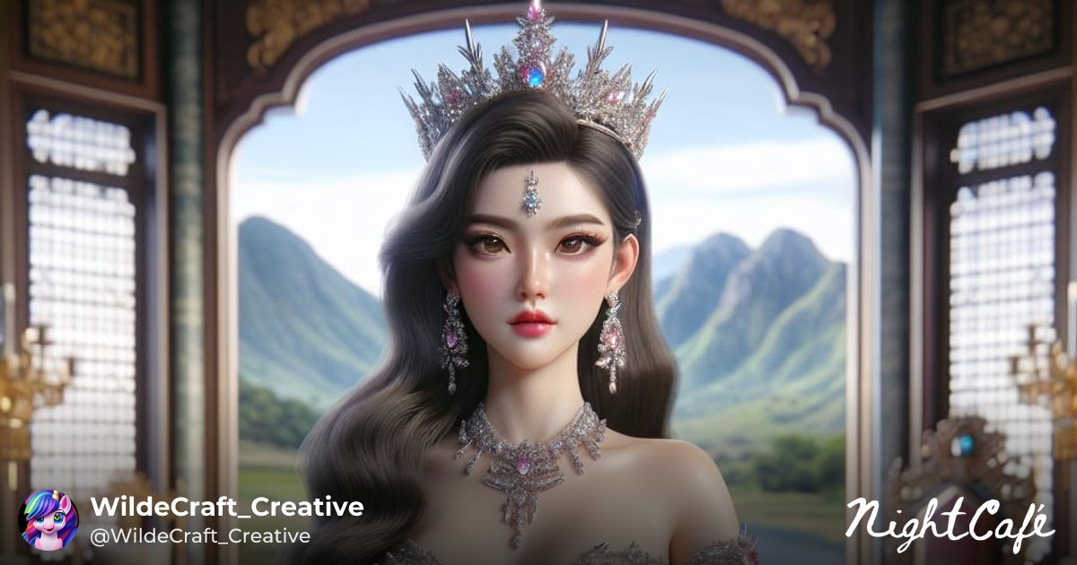 Disney Pixar style 3D gorgeous Asian empress, perfect makeup, amazing ...