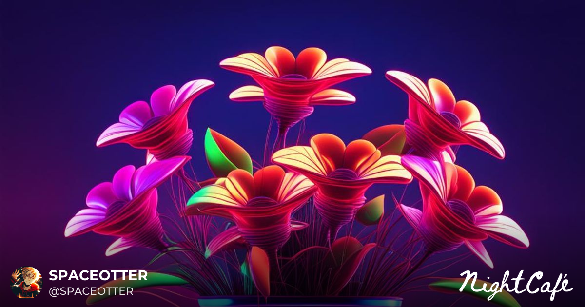 metal vase of high tech flowers - Metal Vase of High Tech Fl...