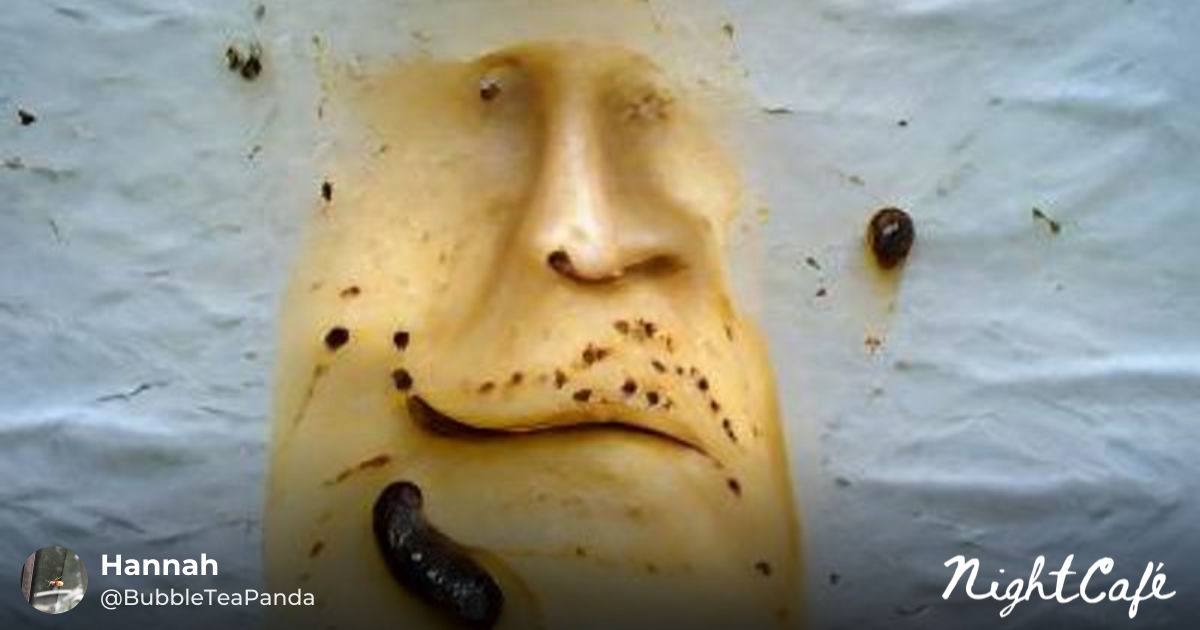 Surreal Portrait: Man's Face Made of Slugs - AI Art