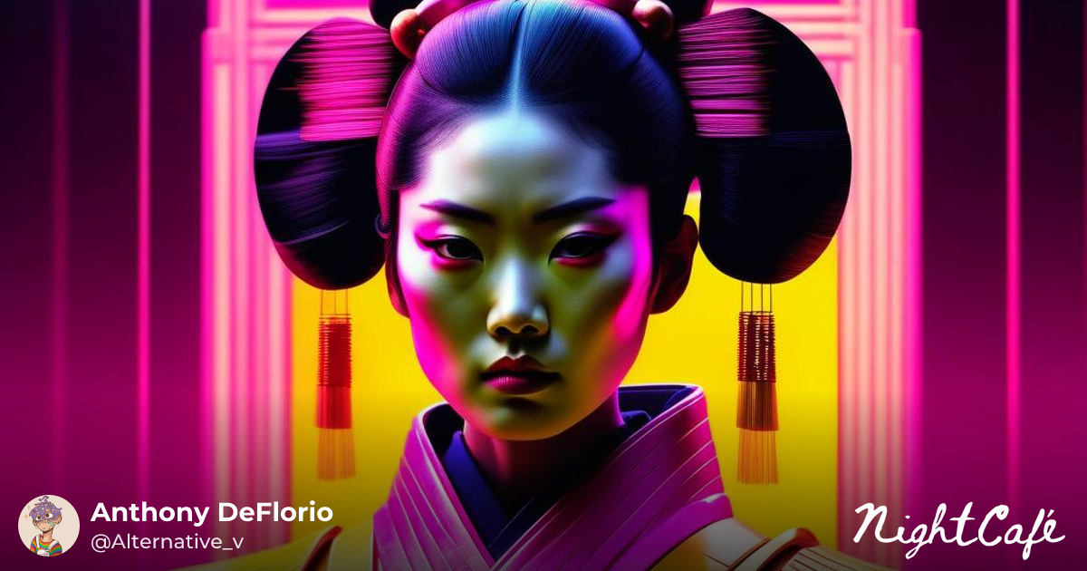 a futuristic female geisha warrior