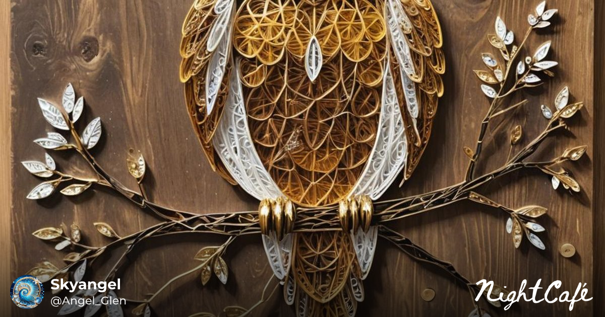 A wise owl, string art.