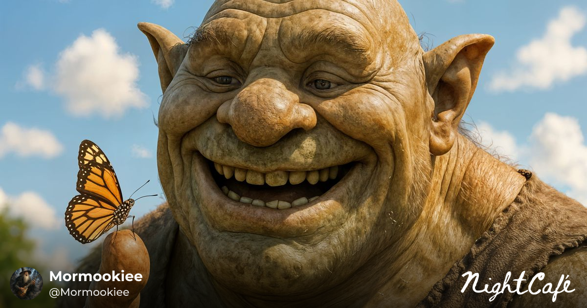 An Unexpected Friendship - Happy CGI Ogre with Butterfly