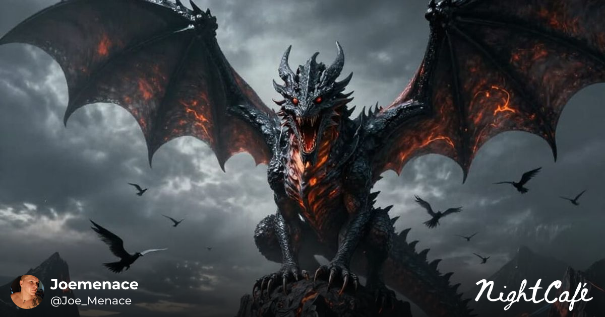 A colossal dragon - Colossal Undead Dragon on Volcanic Peak