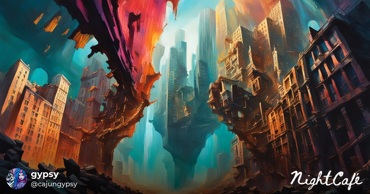 CITY SPLITS OPEN - Surreal Cityscape Reveals Deep Chasm as S...