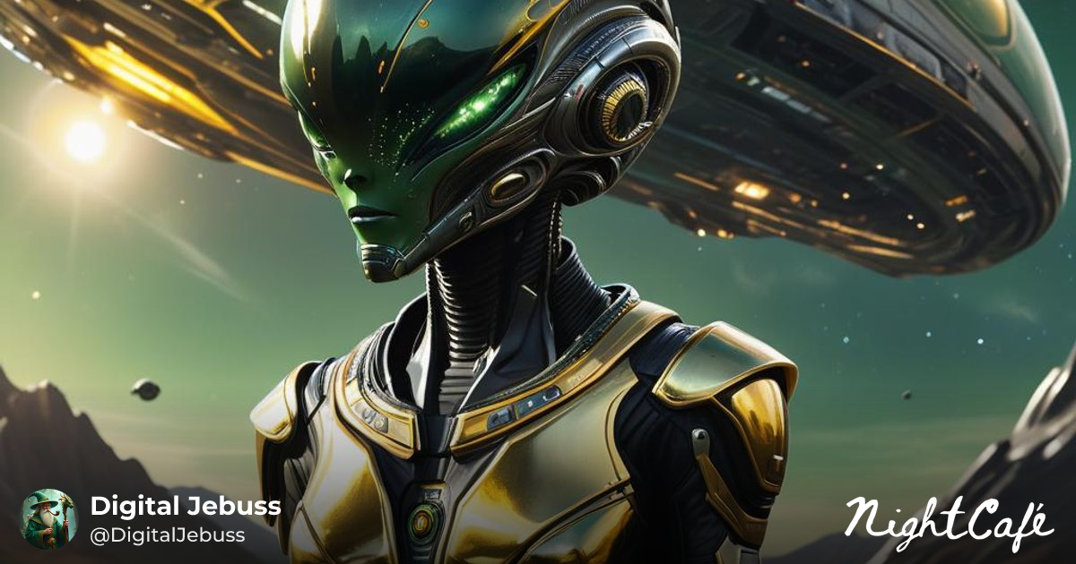 Lets talk. - Worried Alien in Field with Spaceship