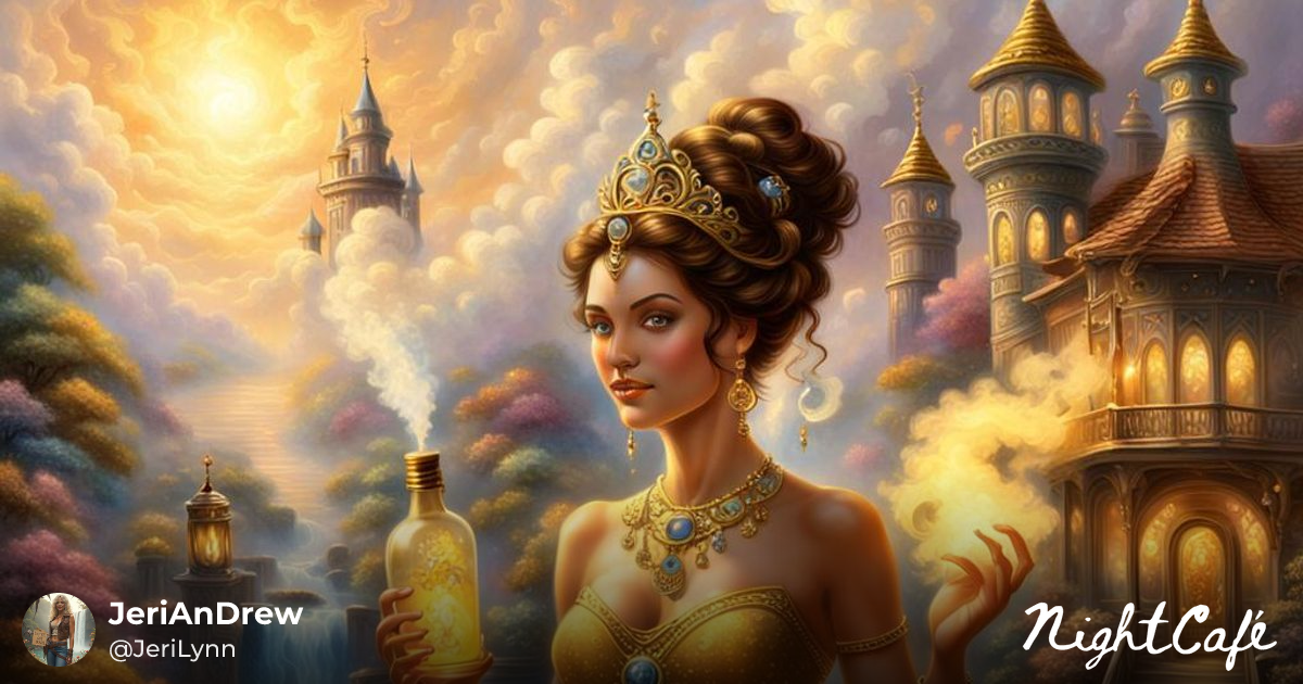 Genie Queen Emerges in Ethereal Fantasy Style - AI Art