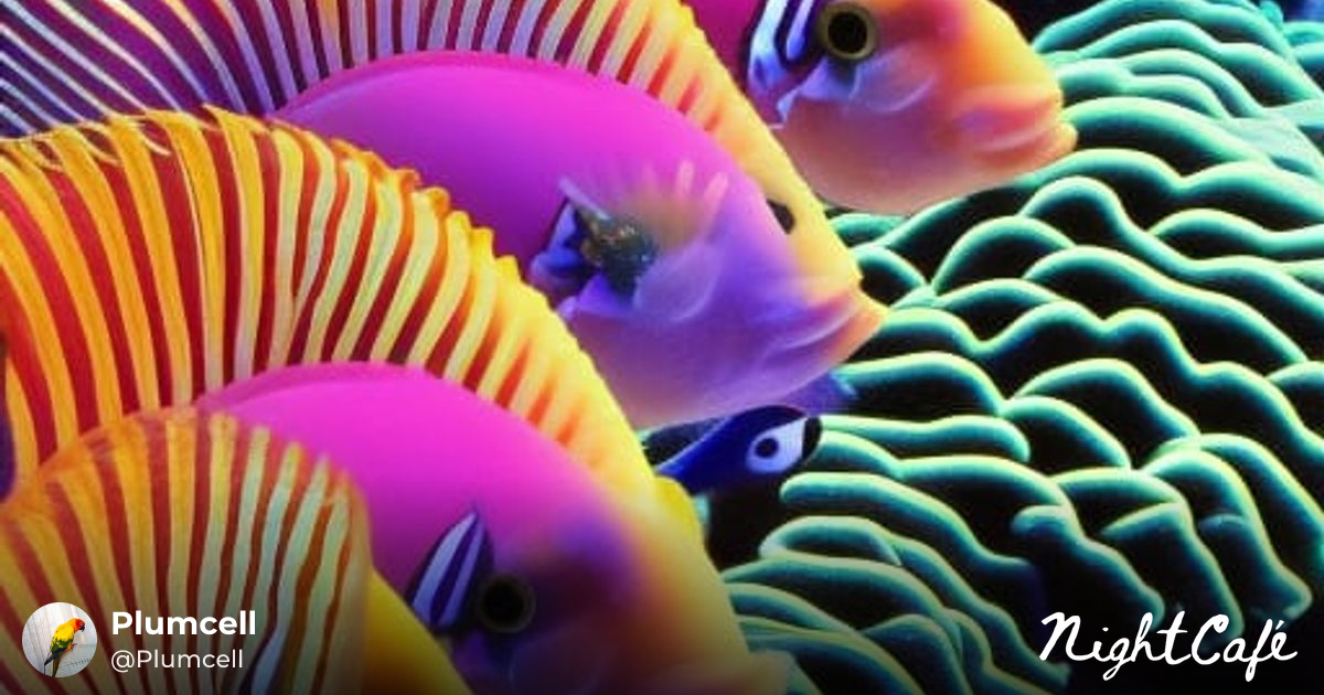 Colorful Tropical Fish and Coral Reef Scene - AI Art