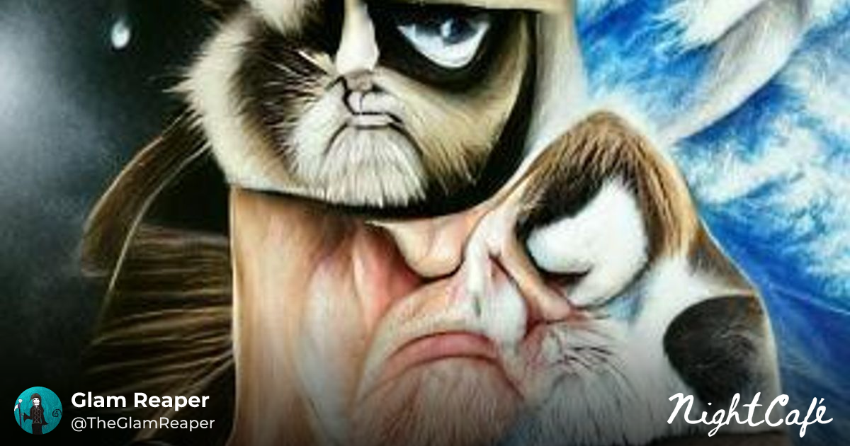 Grumpy cat artwork - Grumpy Cat Portrait Art