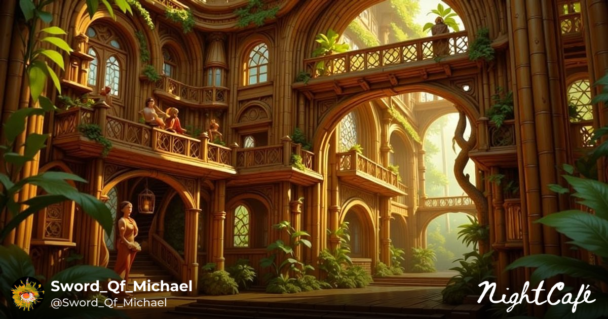 Doomsday Bamboo Bunker City in Lofi Style - AI Art