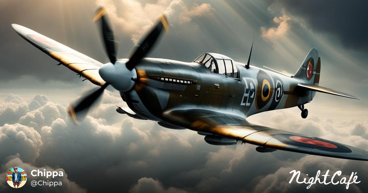 spitfire flying through the clouds