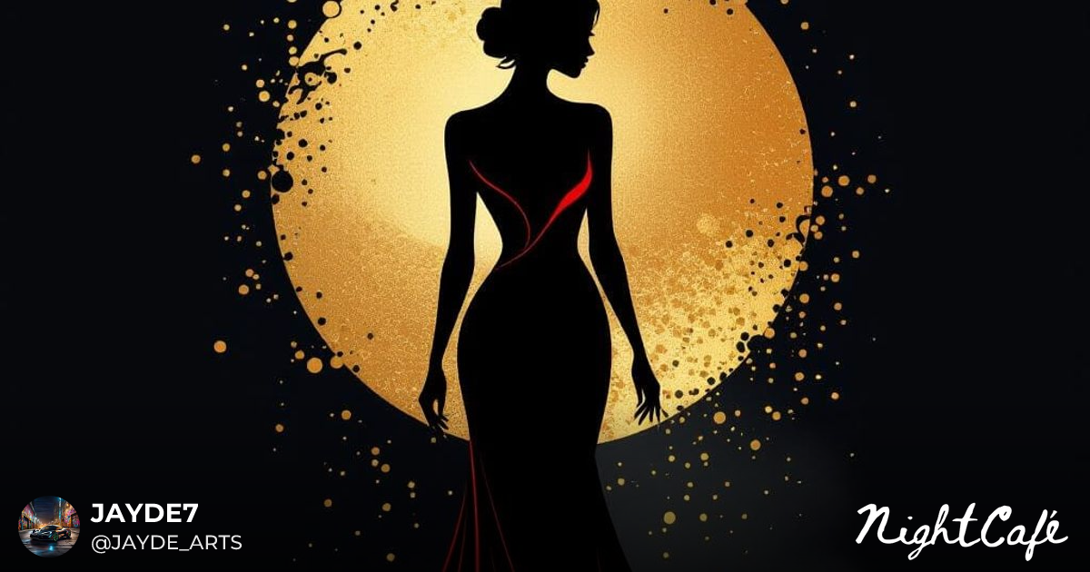 Graceful Woman Silhouette in Shadow Art Style - AI Art