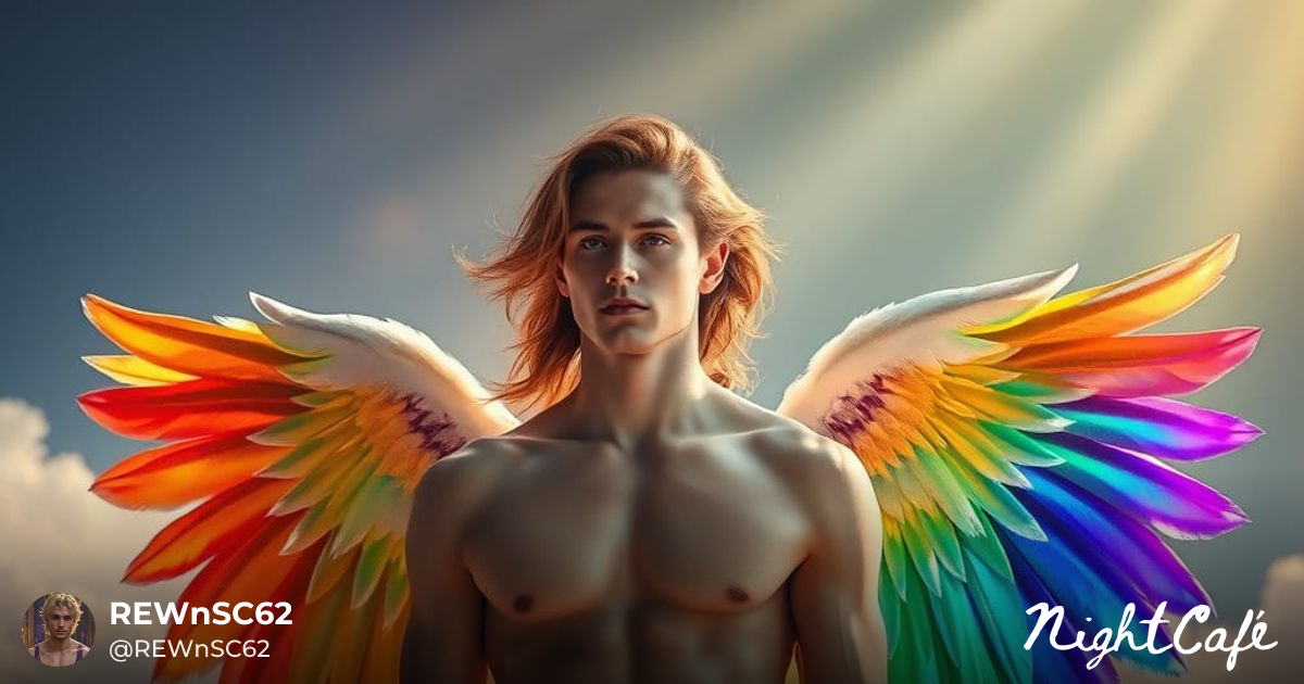 Pride angel - Radiant Angel with Pride Wings in Heaven