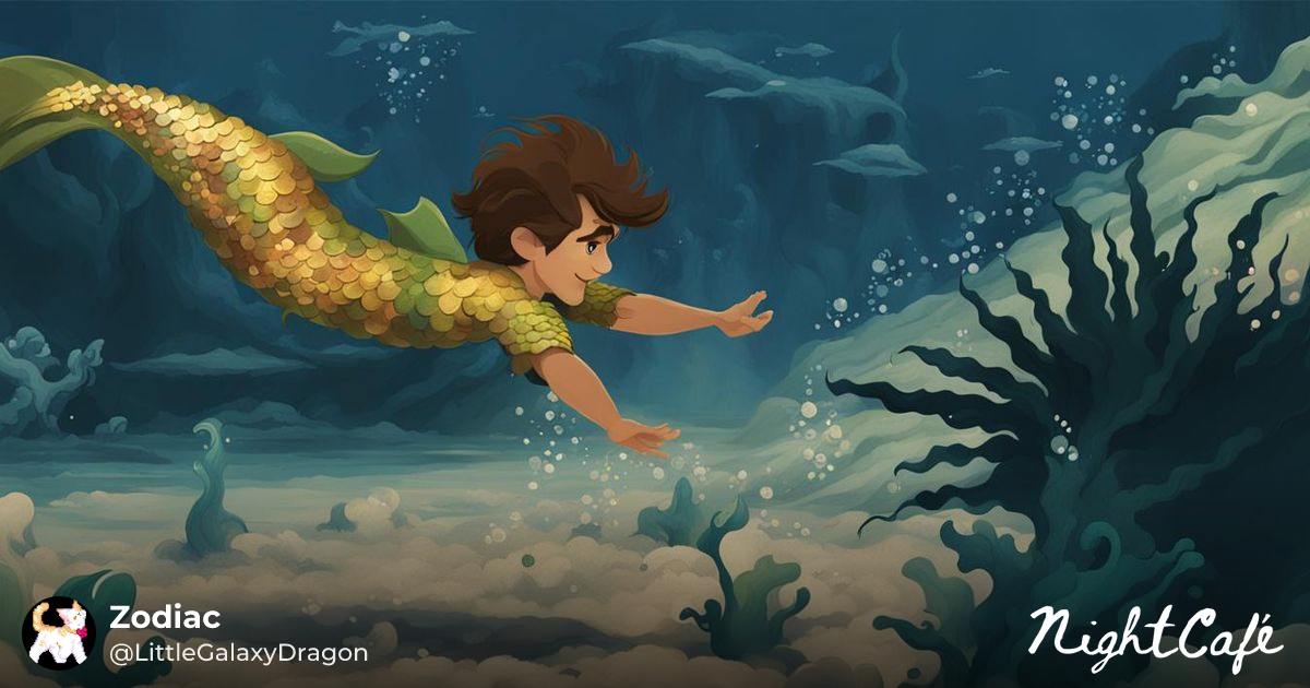 Taking a swim - Disney Style Merman with Original Colors