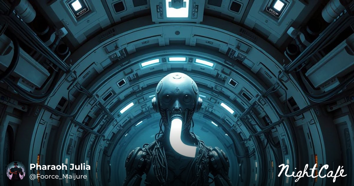 Biomechanical Humanoid in Futuristic Spaceship Cor... - AI Art