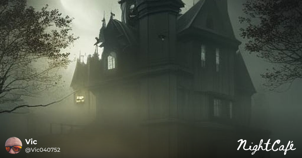 Enjoy your stay…. - Creepy Haunted House in Moonlight