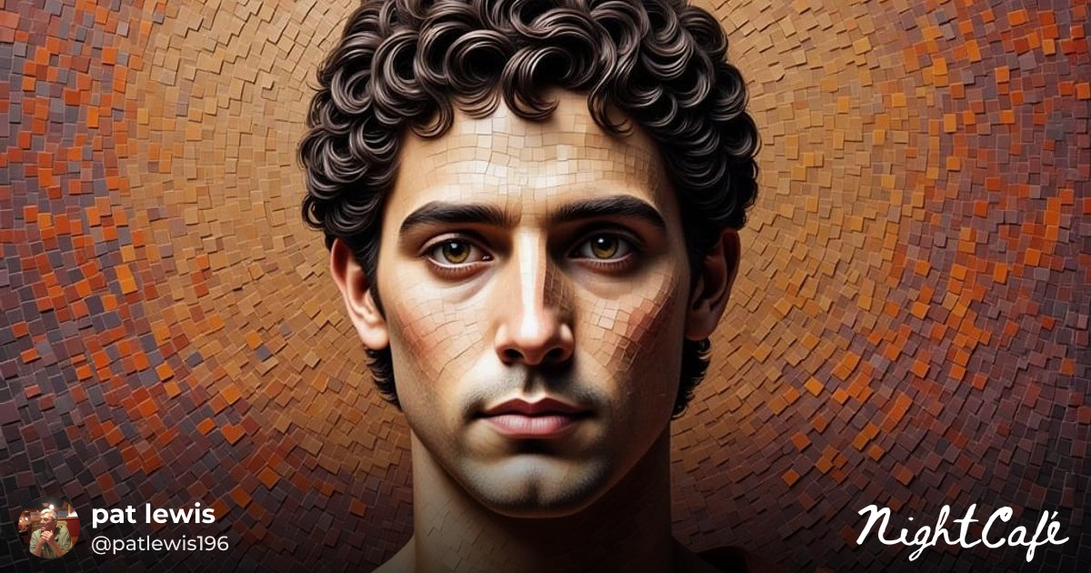 Julius Caesar Mosaic Portrait in Digital Art Style - AI Art
