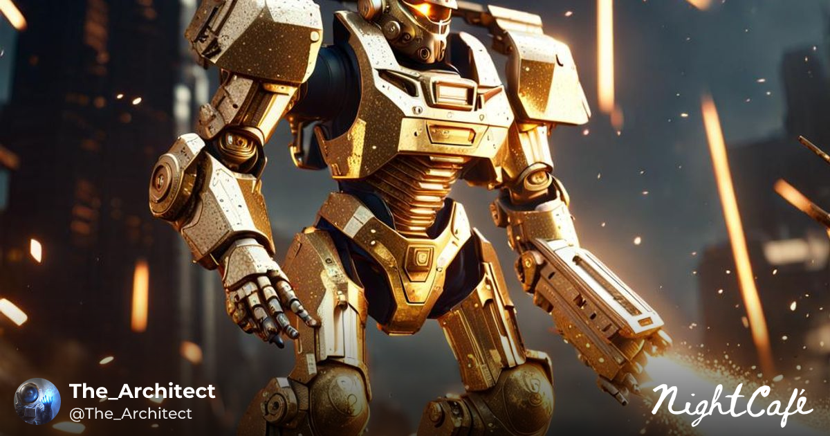 Mechanized dominance - Golden Glitter Boy in Power Armor wit...