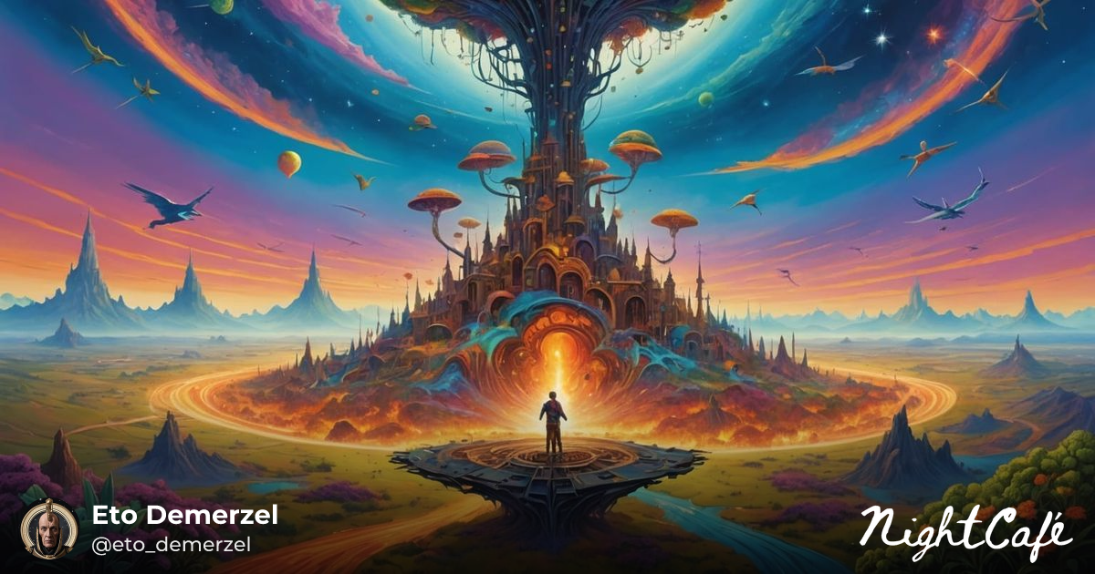 Surreal Landscape with Elastic Flora and Galactic ... - AI Art