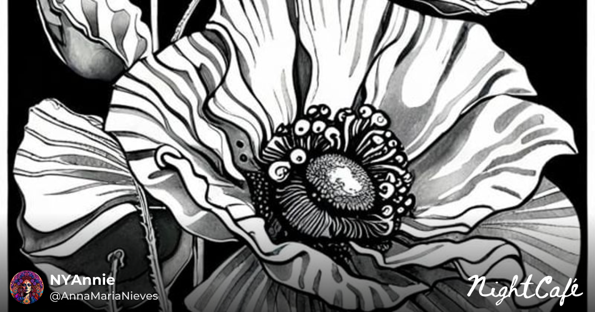 Poppy Flowers in Dramatic Collage Style - AI Art