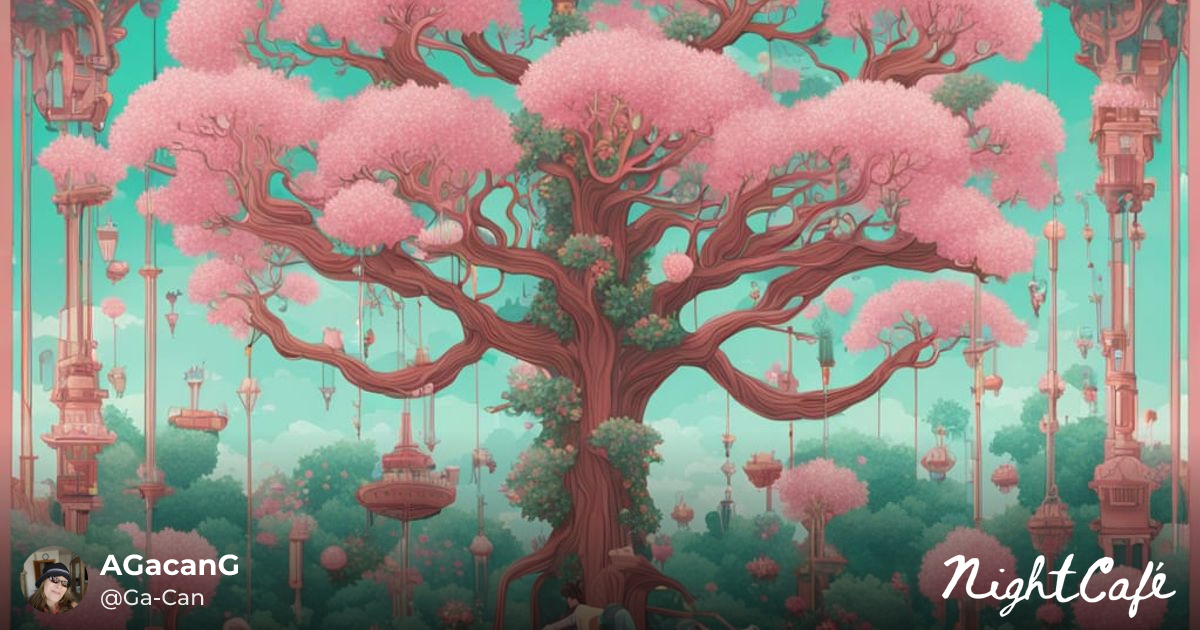 Spring festival in a mechanical garden