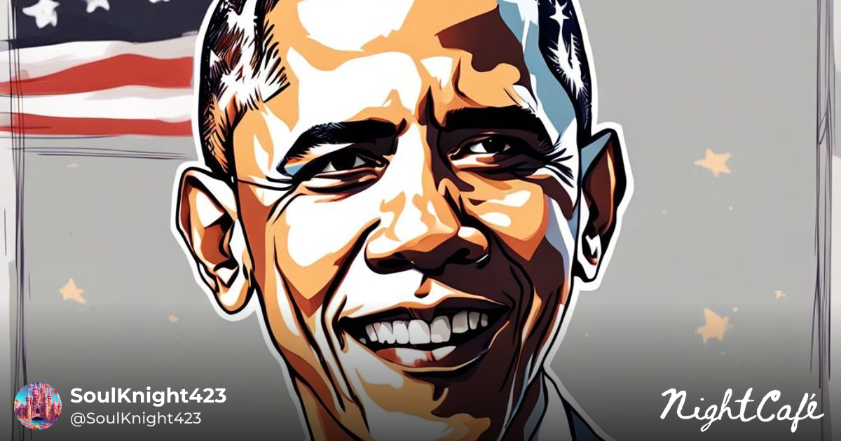 Portrait of Barack Obama - Barack Obama Portrait in Anime St...