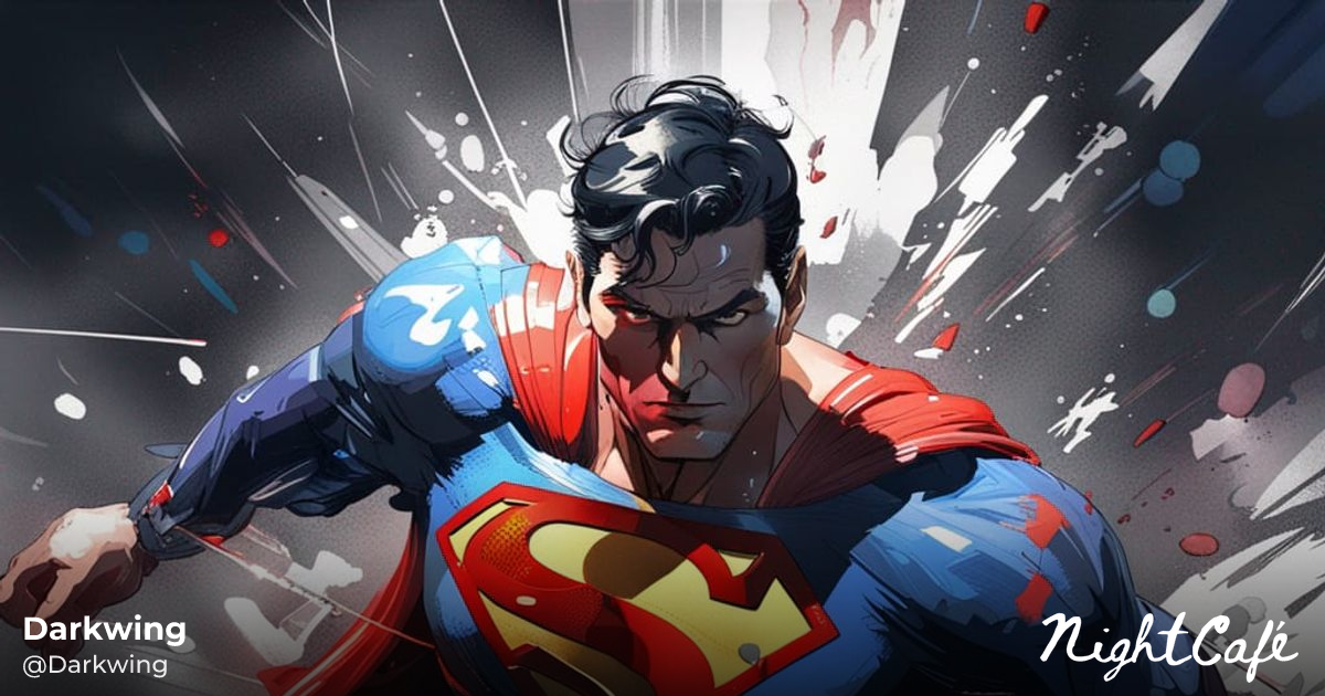 Superman - Hyperdetailed Superman Splash Art in Triadic Colo...