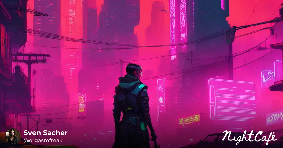 witch Cyberpunk world - Cyberpunk Witch in Neon Cityscape