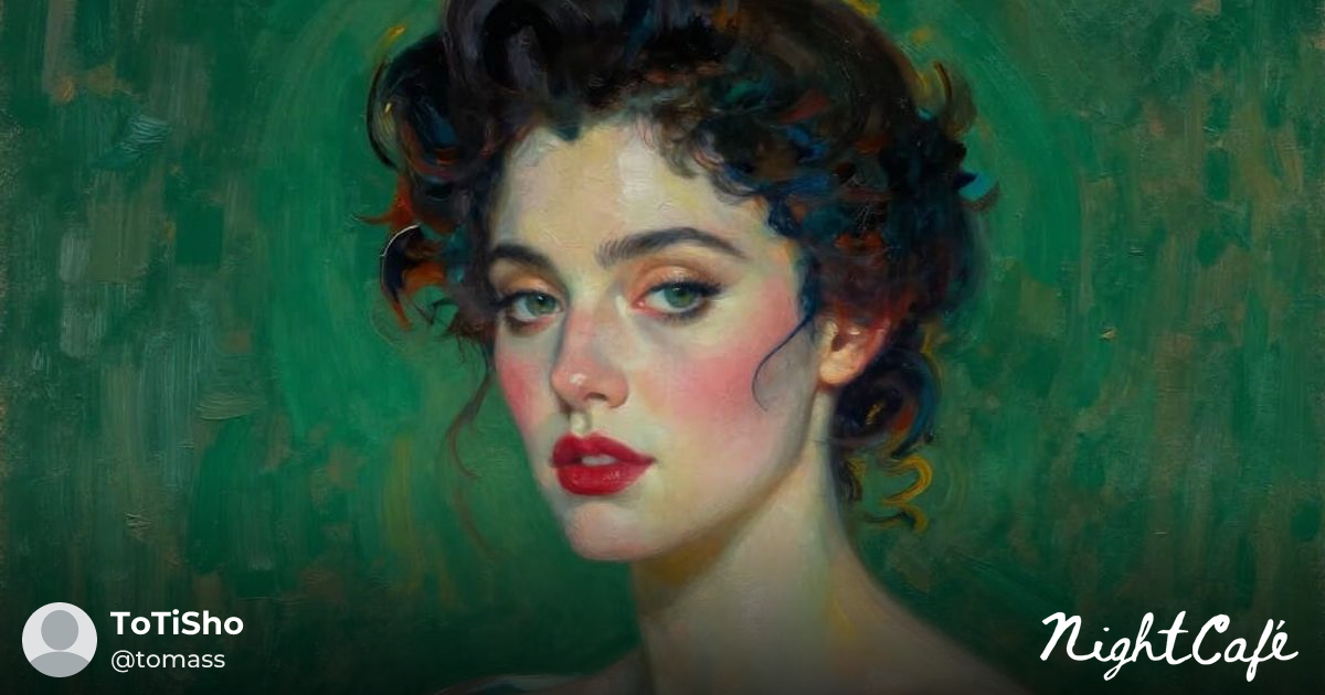 Oil Portrait of Charismatic Celebrity in Emerald G... - AI Art