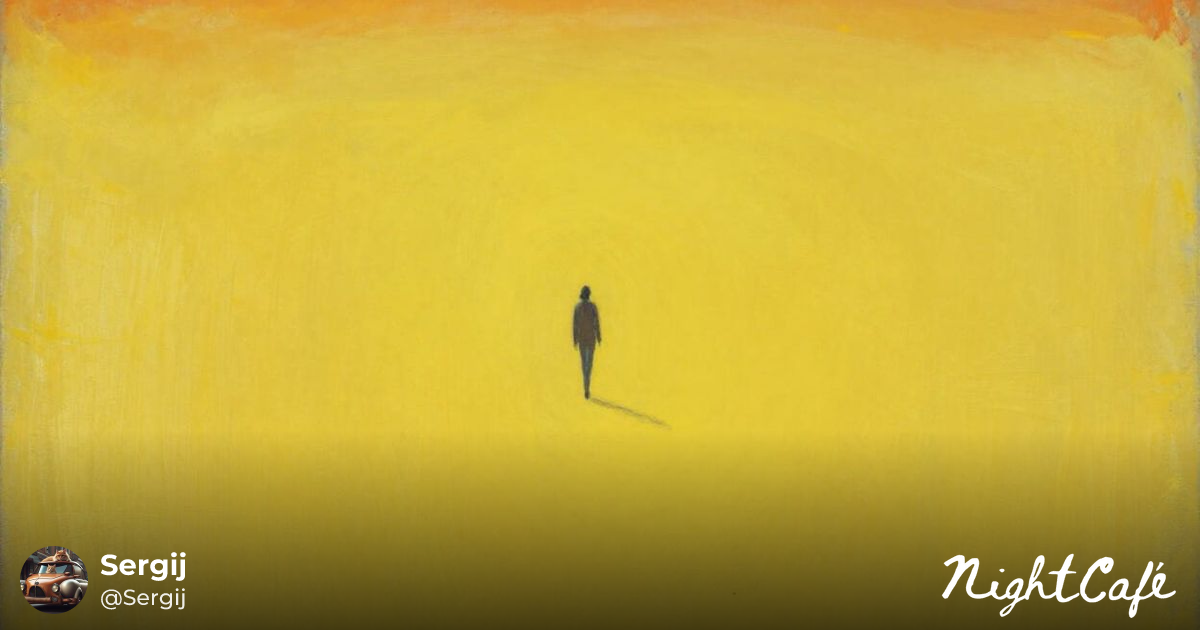 Minimalist Yellow and Orange Painting Stepping int... - AI Art