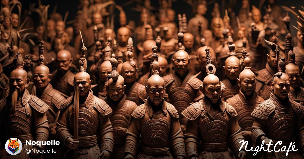 Clay warriors of China - Epic Clay Warrior Sculptures with F...