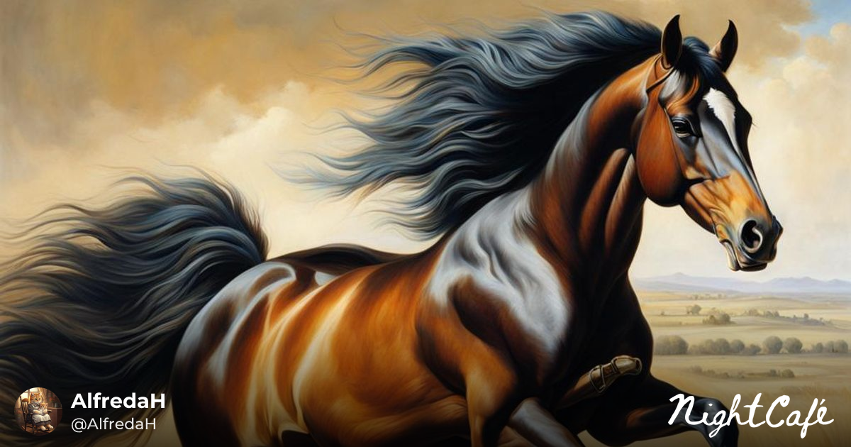 Running Horse - Steed in Motion: Vivid Painting with Carved ...