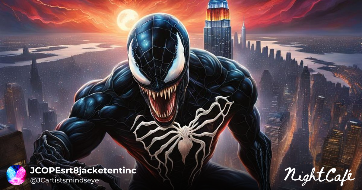 Venom Vampire Draining Cosmic Energy, Hyperrealist... - AI Art