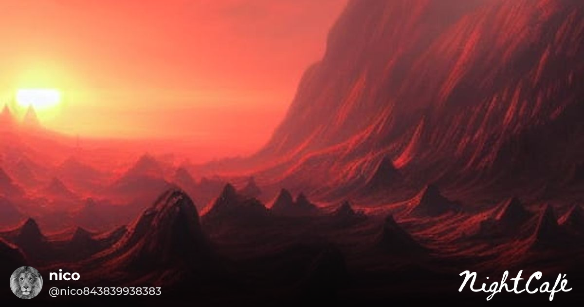 hellish sunset - Hellish Sunset: Detailed Matte Painting