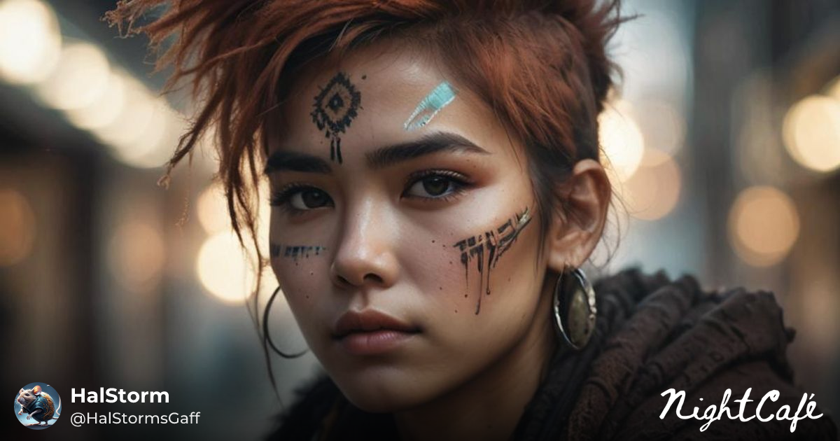 Faces Of Tabokii - Loving Native American Woman in Maximalis...