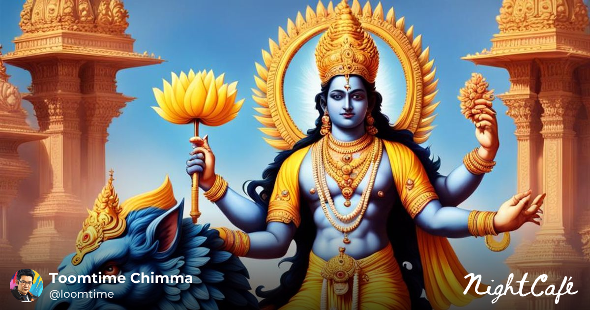 Vishnu Riding Garuda Eagle in Hyperrealistic Detai... - AI Art