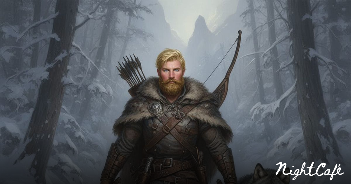 Epic Fantasy Ranger with Twin Swords in Snowy Fore... - AI Art