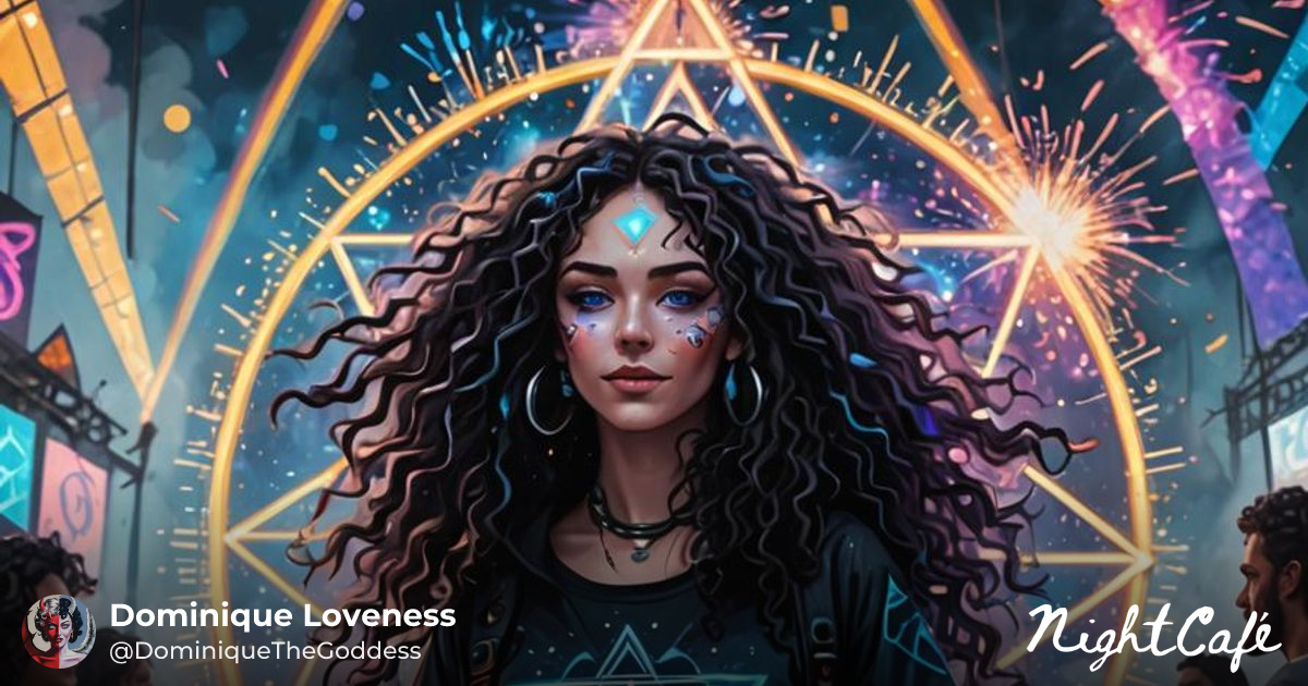 Cyberpunk Rave Girl Dancing at Festival - AI Art