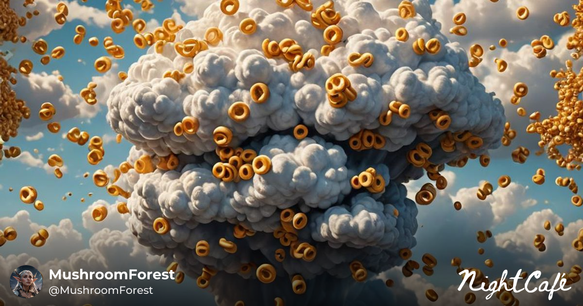 cheery cloud :) - Cereal Spill on Cloud with Laughing Sun