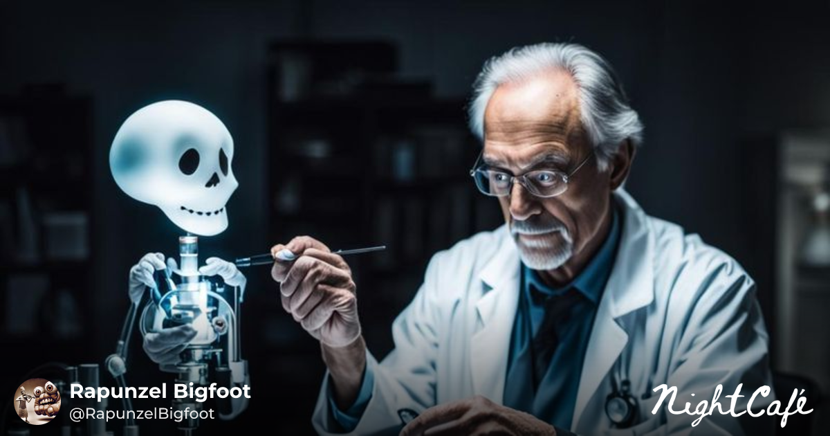 Scientist Giving A Little Ghost a Checkup