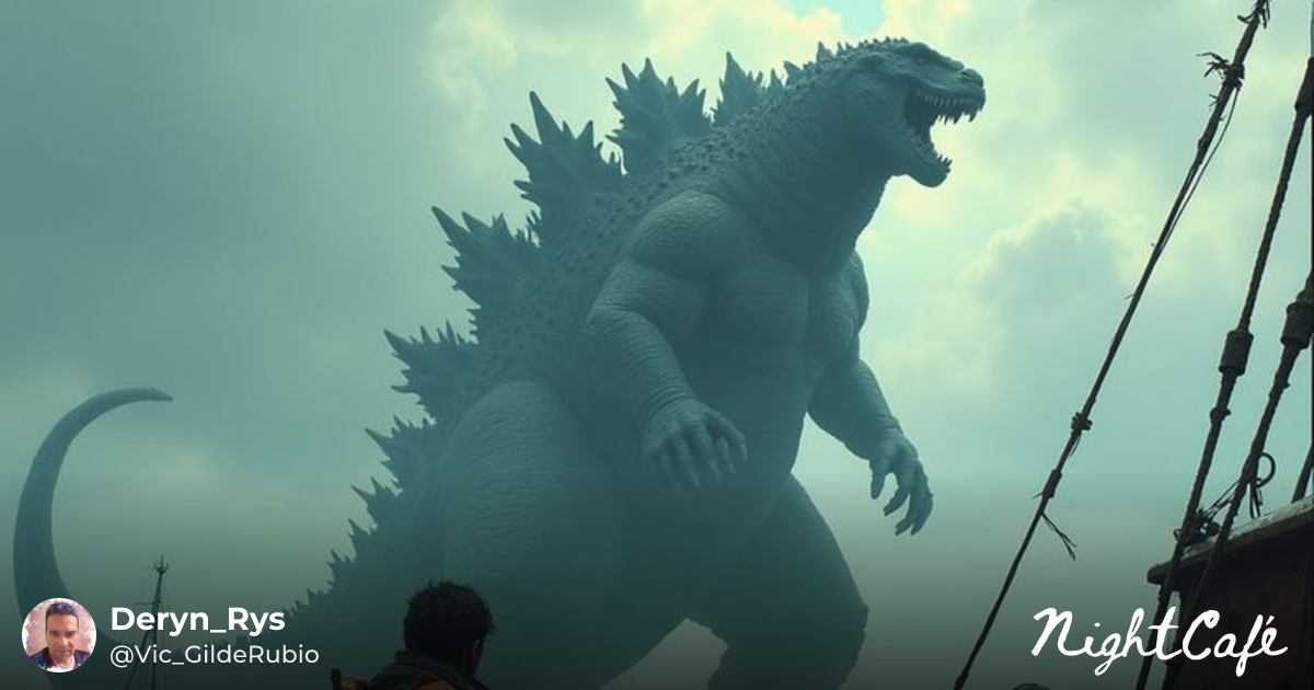 Godzilla Breaches the Sea: Hyper-Realistic Digital... - AI Art