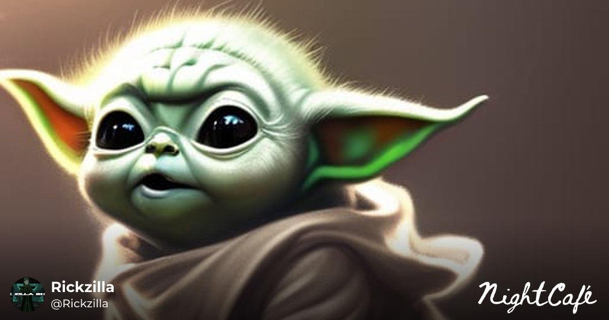 Grogu - Pomeranian as Baby Yoda: Digital Art Portrait