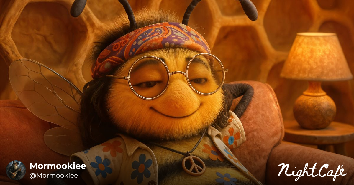 “Bee chill, man.” - Relaxed Bee Lounging in Beehive, CGI Ren...