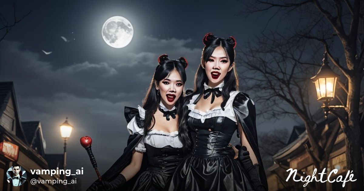 Vampire Maid in Patent Leather Outfit - AI Art