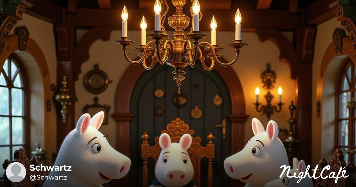 Moomins at a Medieval Feast with Steampunk Flair - AI Art