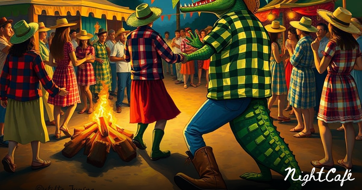 Brazilian Festa Junina Night Celebration - AI Art