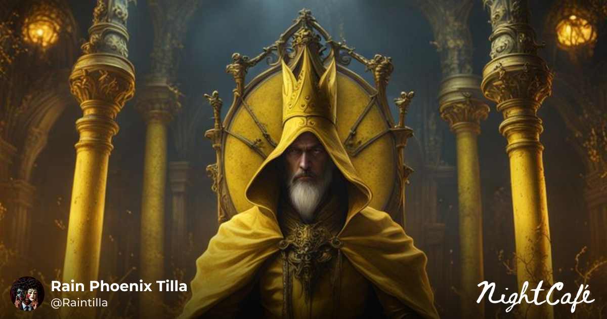 King in yellow - Detailed Matte Painting of the King in Yel...